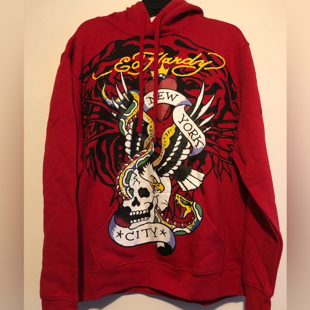 Ed Hardy Skull Eagle Tiger New York City Cotton Polye… - Gem